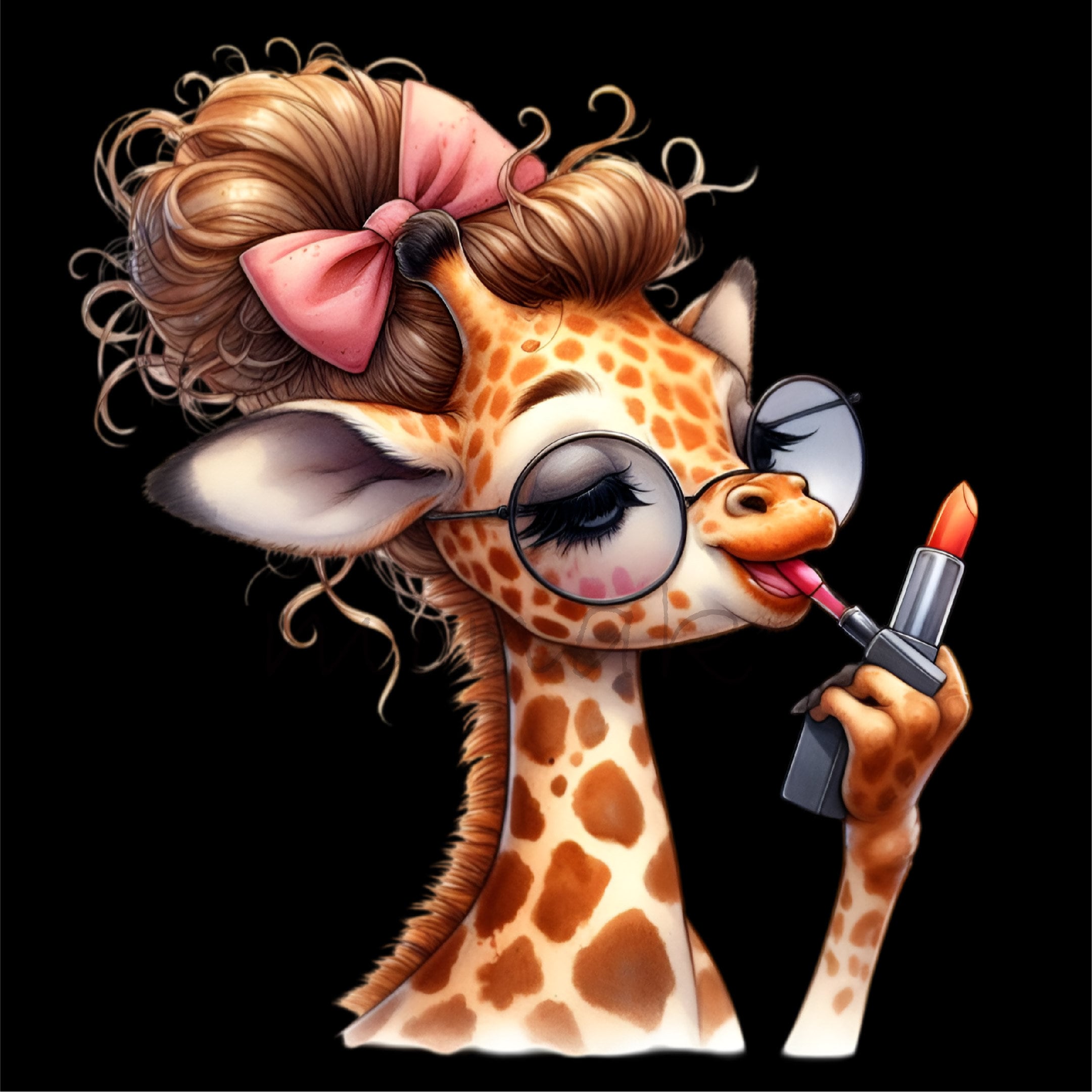 15 PNG Girly Giraffe Clipart – Cute Giraffe PNG Makeup – Fashion Animal ...
