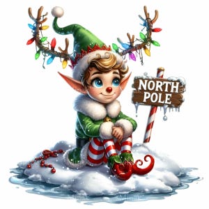 15 North Pole Elf PNG Clipart | Festive Christmas Elf Illustration ...