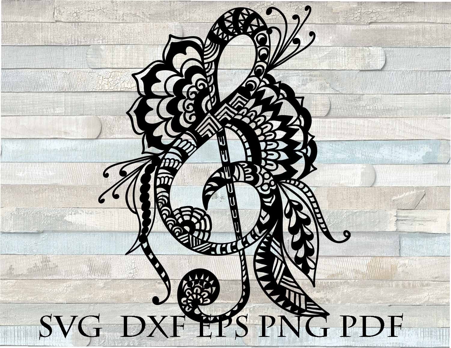 Treble Clef Svg Flower Svg Floral Treble Clef Musical Svg - Etsy UK