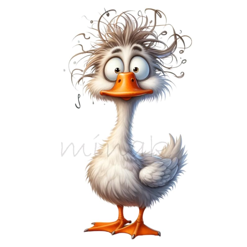 Duck Clipart, Funny Bird Clipart, 12 PNG Cute Duckling Comics Crazy ...