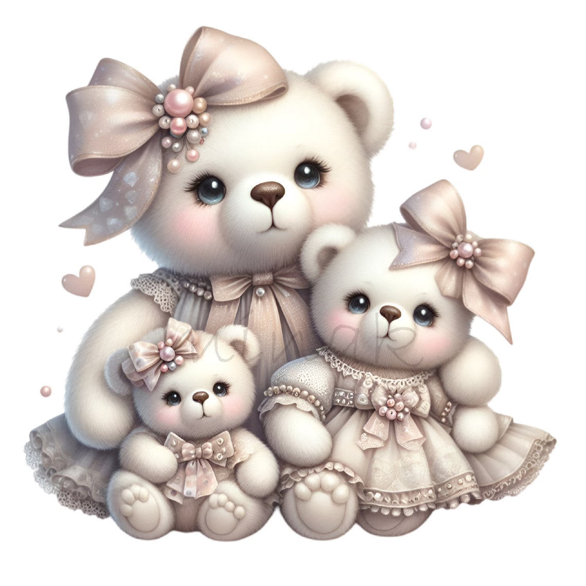 10 PNG Baby Bear Family Clipart – Elegant Nursery Animal Illustration ...