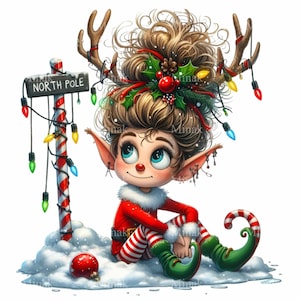 15 North Pole Elf PNG Clipart | Festive Christmas Elf Illustration ...