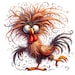 Funny Scruffy Rooster Clipart PNG - 10 Comical Cartoon Chicken With ...
