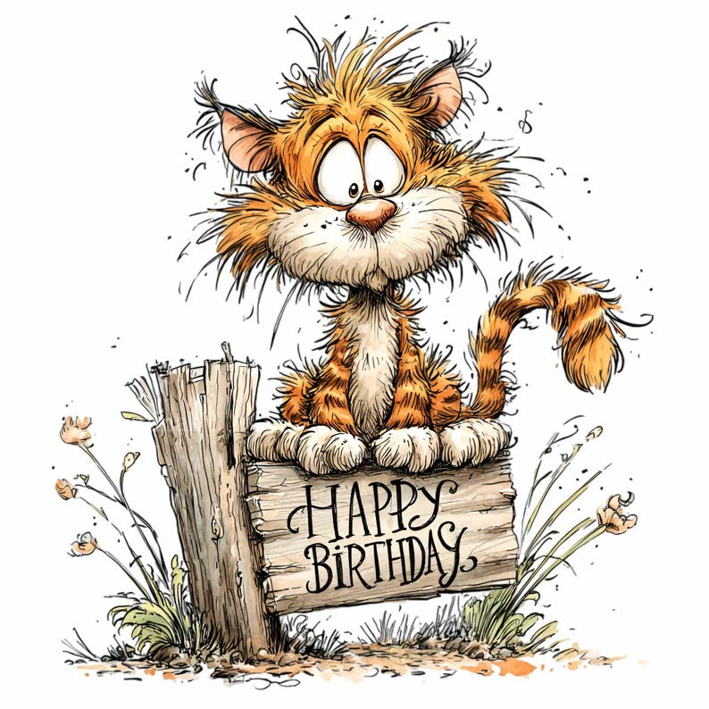 12 PNG Funny Kitten Birthday – Happy Birthday PNG – Cute Cat Clipart ...