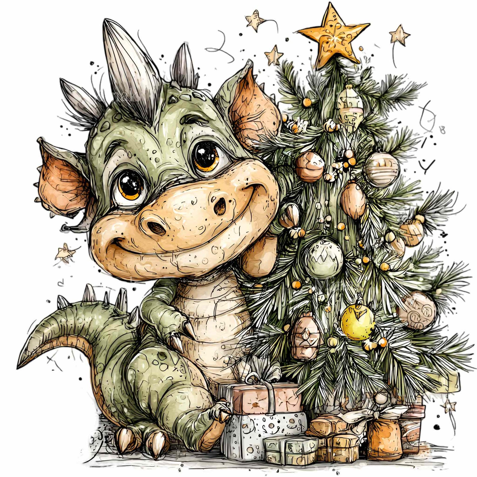 14 PNG Christmas Dinosaur Clipart – Cute Dino PNG – Festive Holiday ...