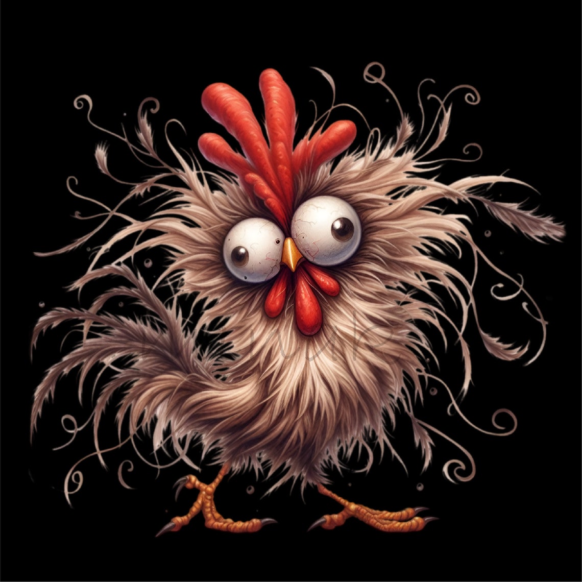 Funny Scruffy Rooster Clipart PNG - 10 Comical Cartoon Chicken With ...