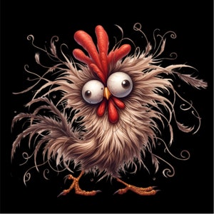 Funny Scruffy Rooster Clipart PNG - 10 Comical Cartoon Chicken With ...