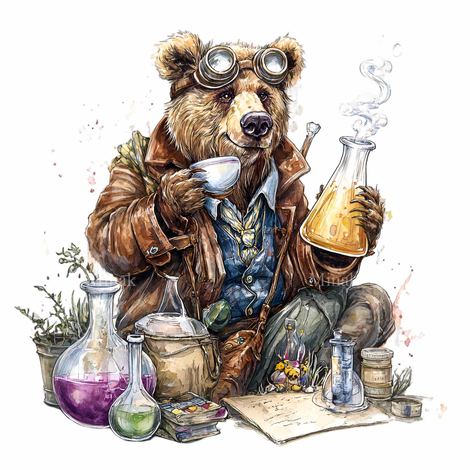 16 PNG Scientist Bear Clipart, Chemistry Lab Graphics Teacher ...