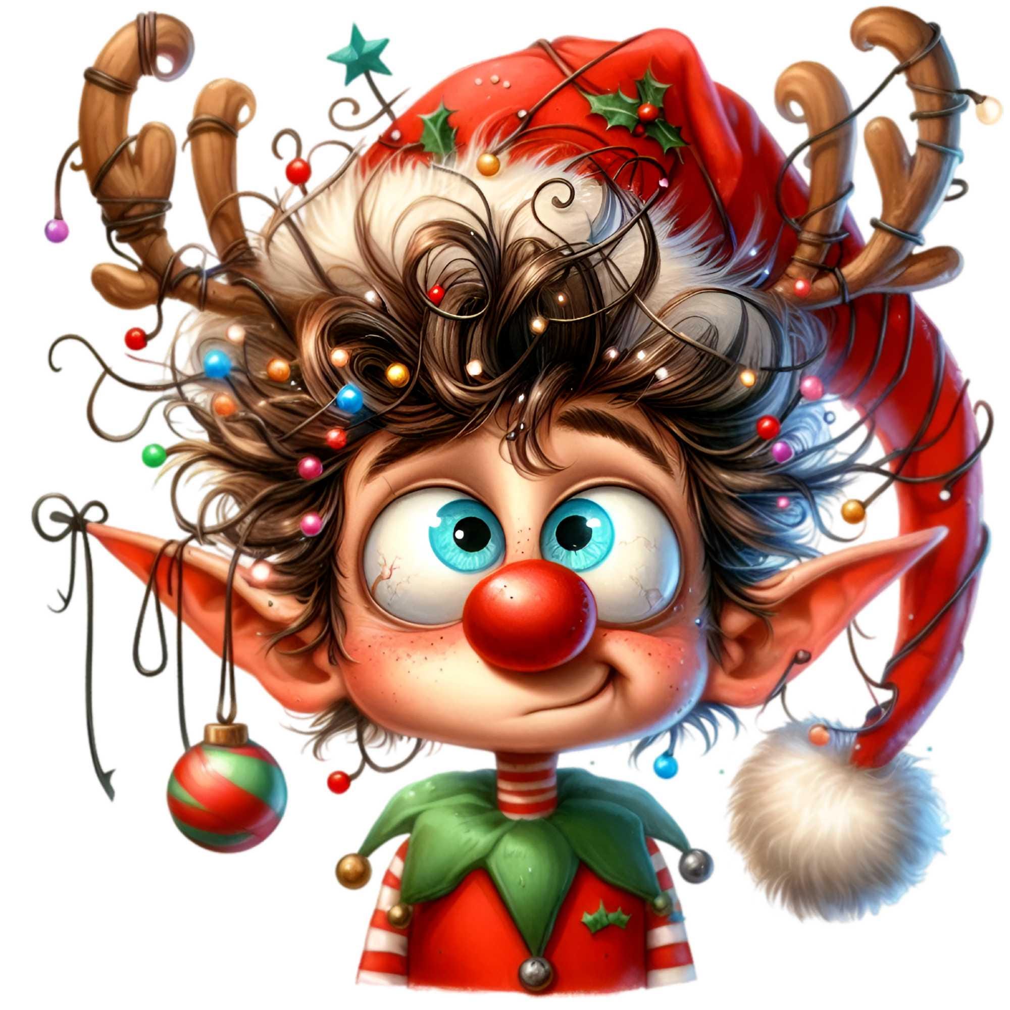 Quirky Christmas Elf Clipart PNG - 15 Hilarious Cartoon Elf With ...