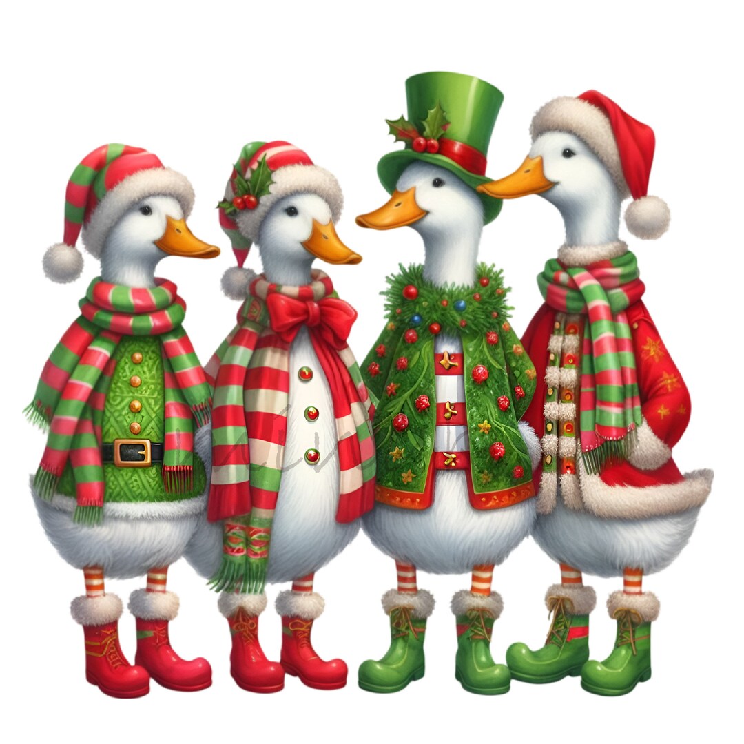 15 PNG Christmas Duck Clipart - Festive Ducks PNG Illustration ...