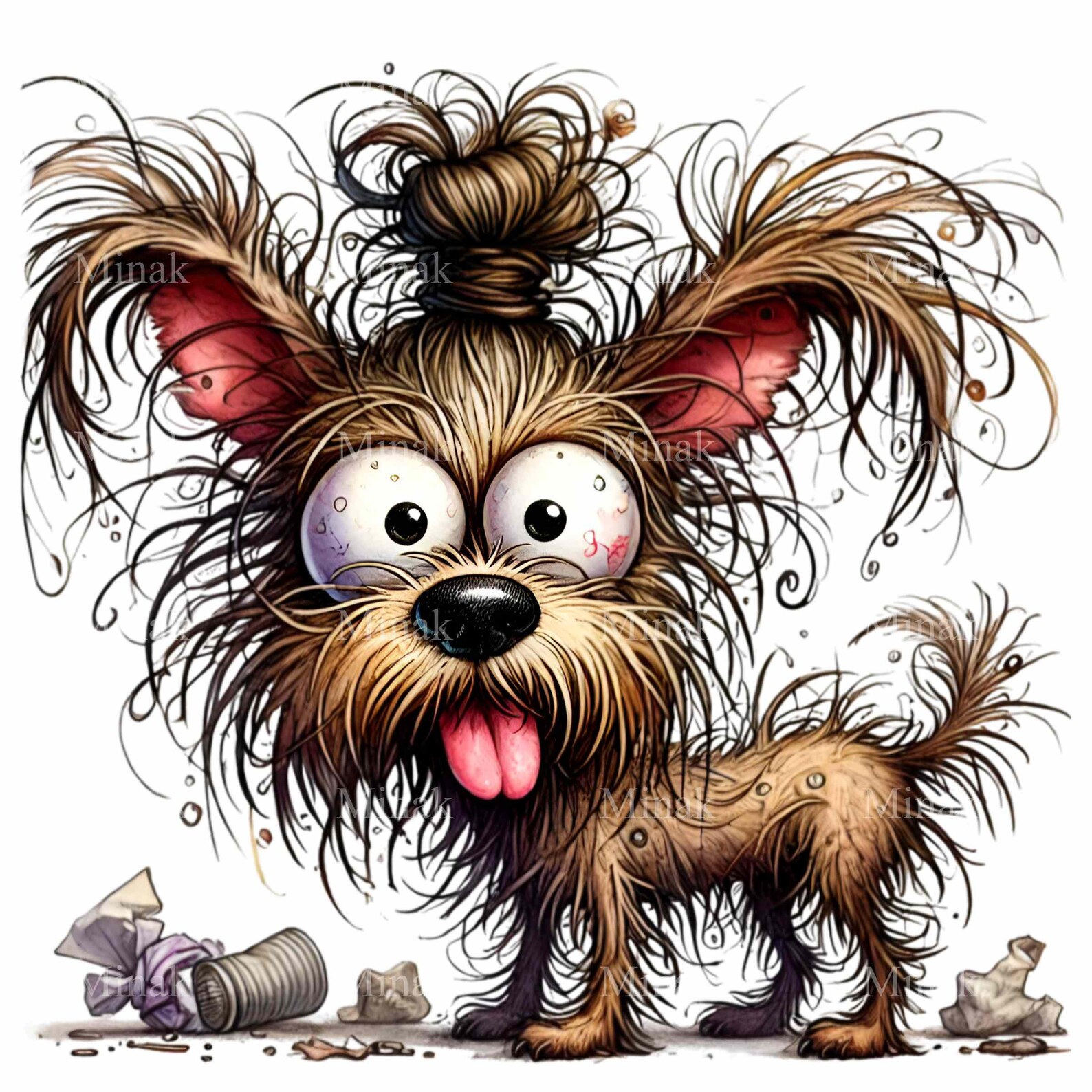 12 PNG Funny Dog Clipart – Messy Hair Pup PNG – Cute Pet With Glasses ...