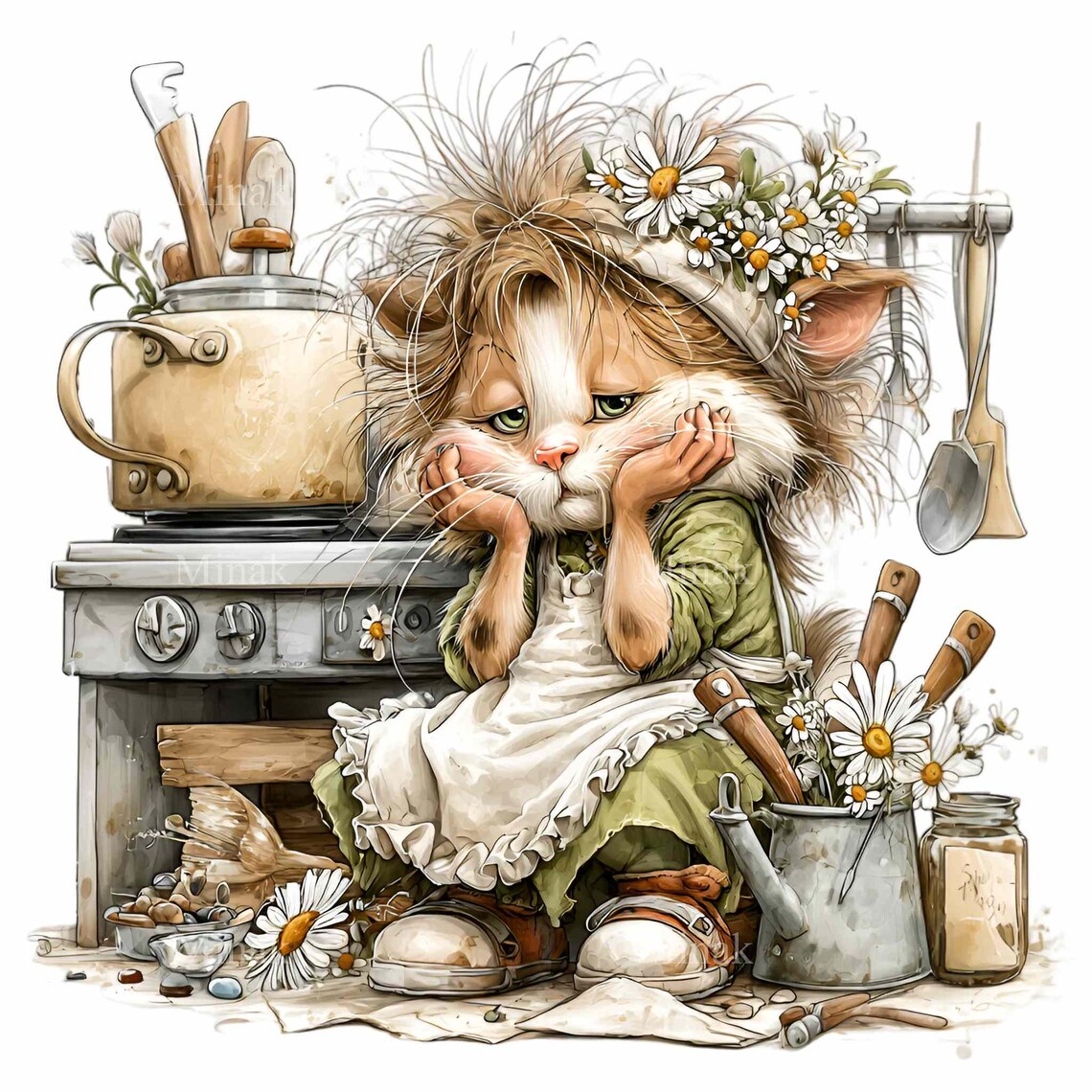 15 PNG Cooking Cat – Chef Kitten Clipart for Kids Recipe Cards ...