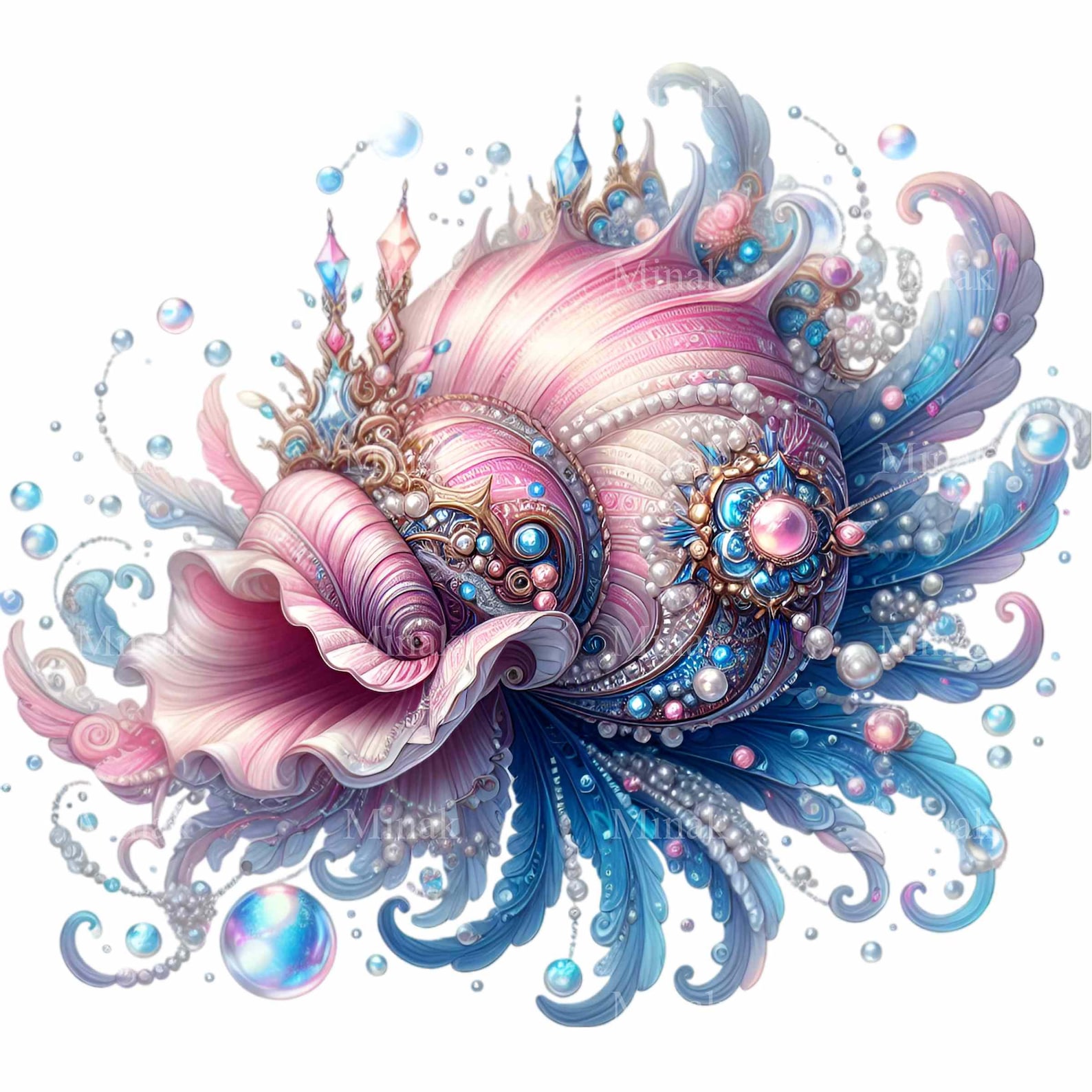15 Fantasy Seashell PNG, Enchanted Ocean Pearl Clipart, Mystical ...