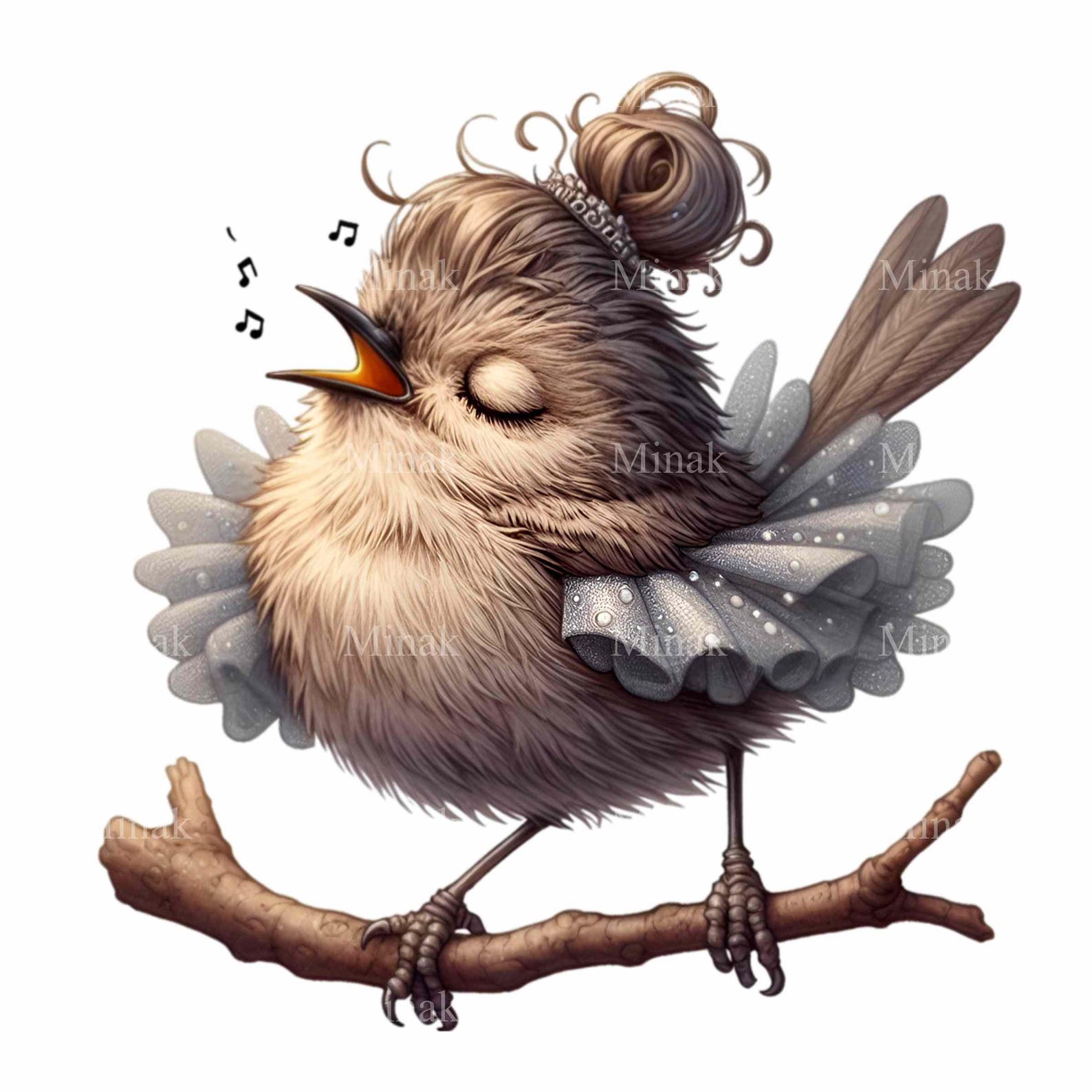 12 PNG Singing Bird Clipart – Cute Songbird PNG – Digital Download for ...