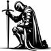 6 SVG Kneeling Knight SVG Cut File – Praying Warrior Silhouette ...