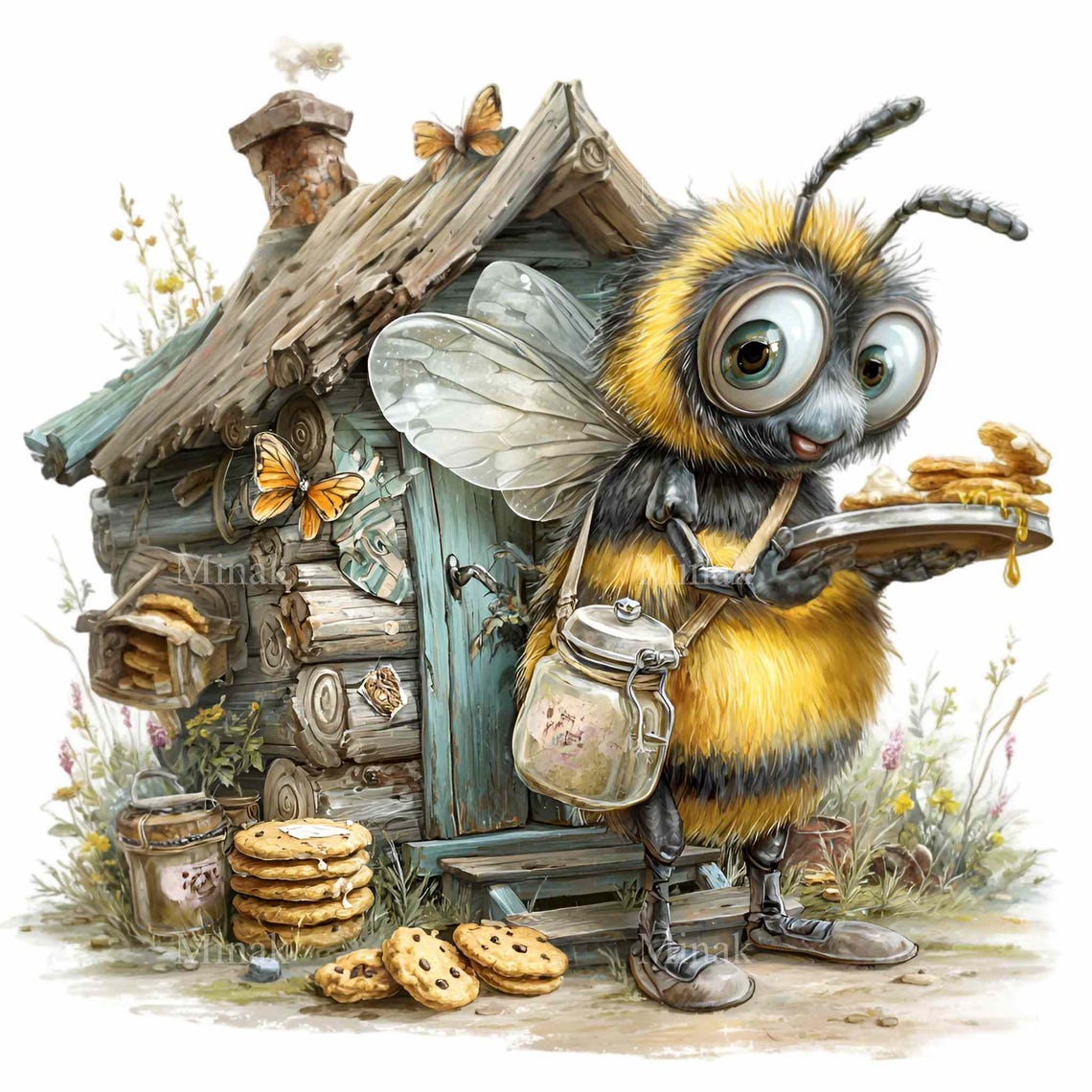 16 PNG Bee Chef Clipart, Honey Cooking Art Whimsical Insect Kitchen ...