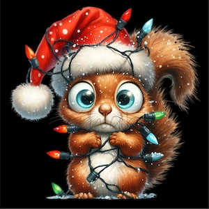 Christmas Squirrel Clipart 15 PNG - Adorable Cartoon Squirrel With ...