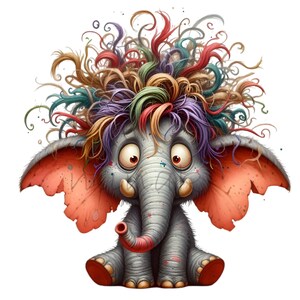 15 PNG Rainbow Elephant Clipart - Cute Animal Illustration - Kids Party ...