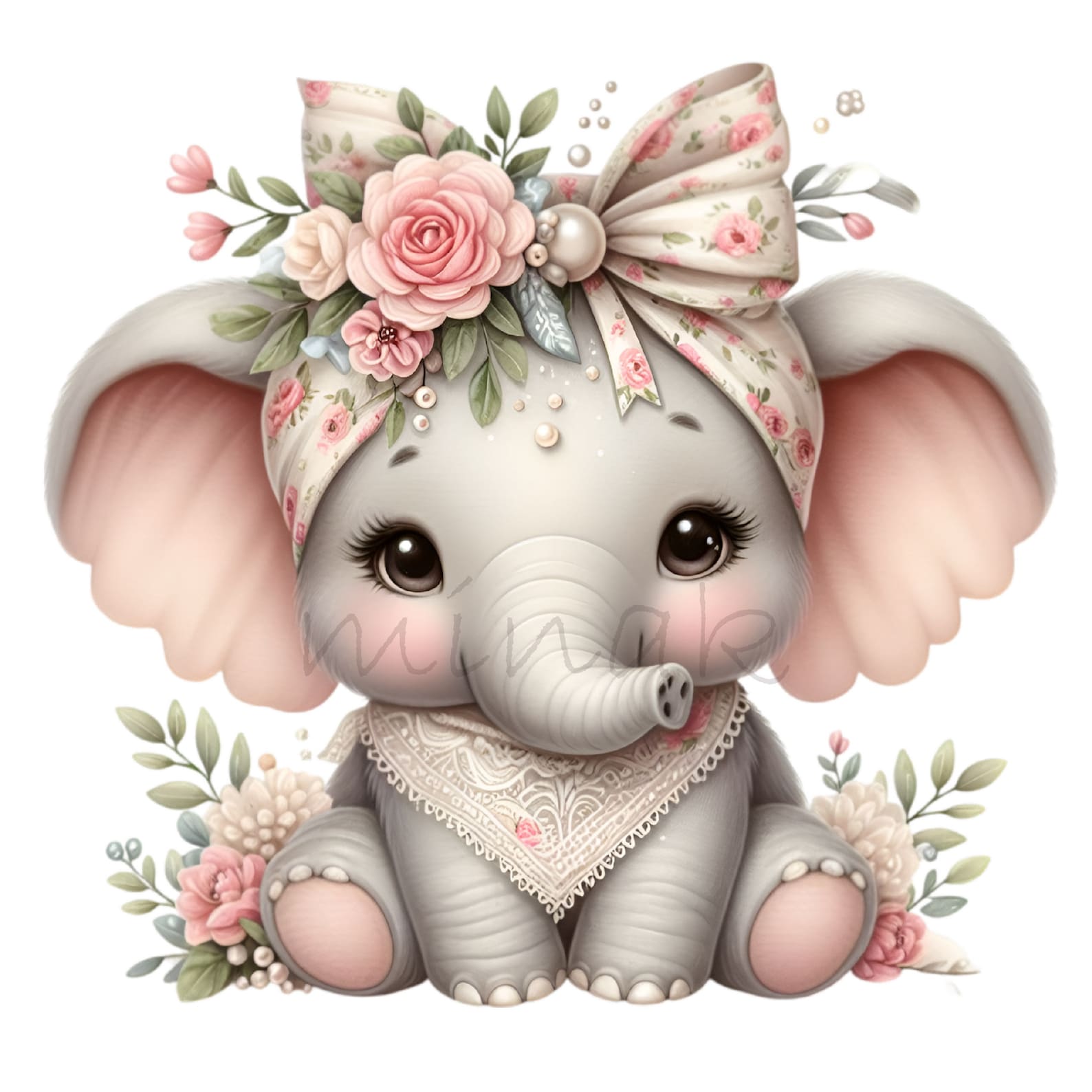 15 PNG Elephant Clipart PNG – Baby Girl Elephant With Glasses and ...