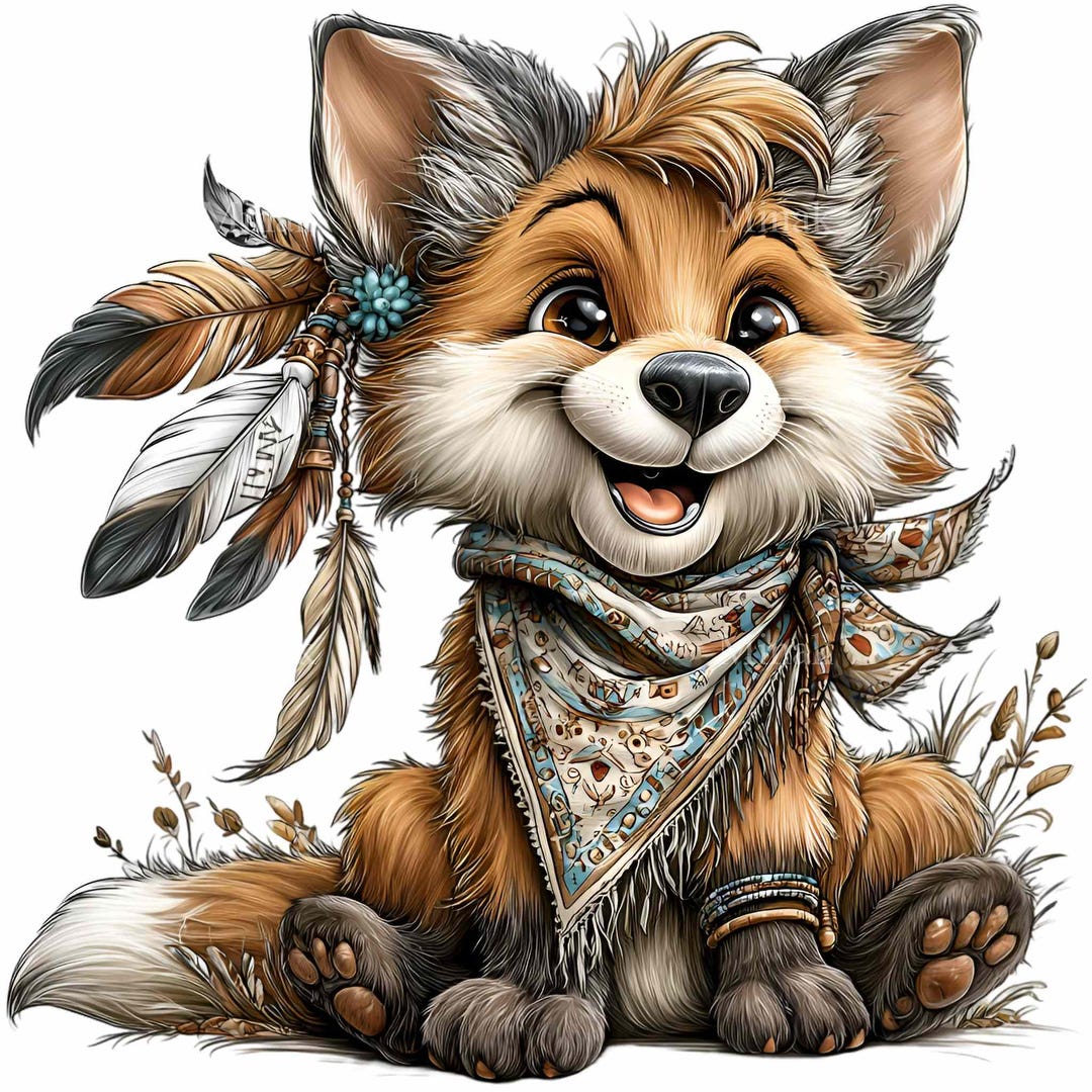 11 PNG Tribal Fox Clipart – Cute Forest Fox PNG – Woodland Animal Art ...