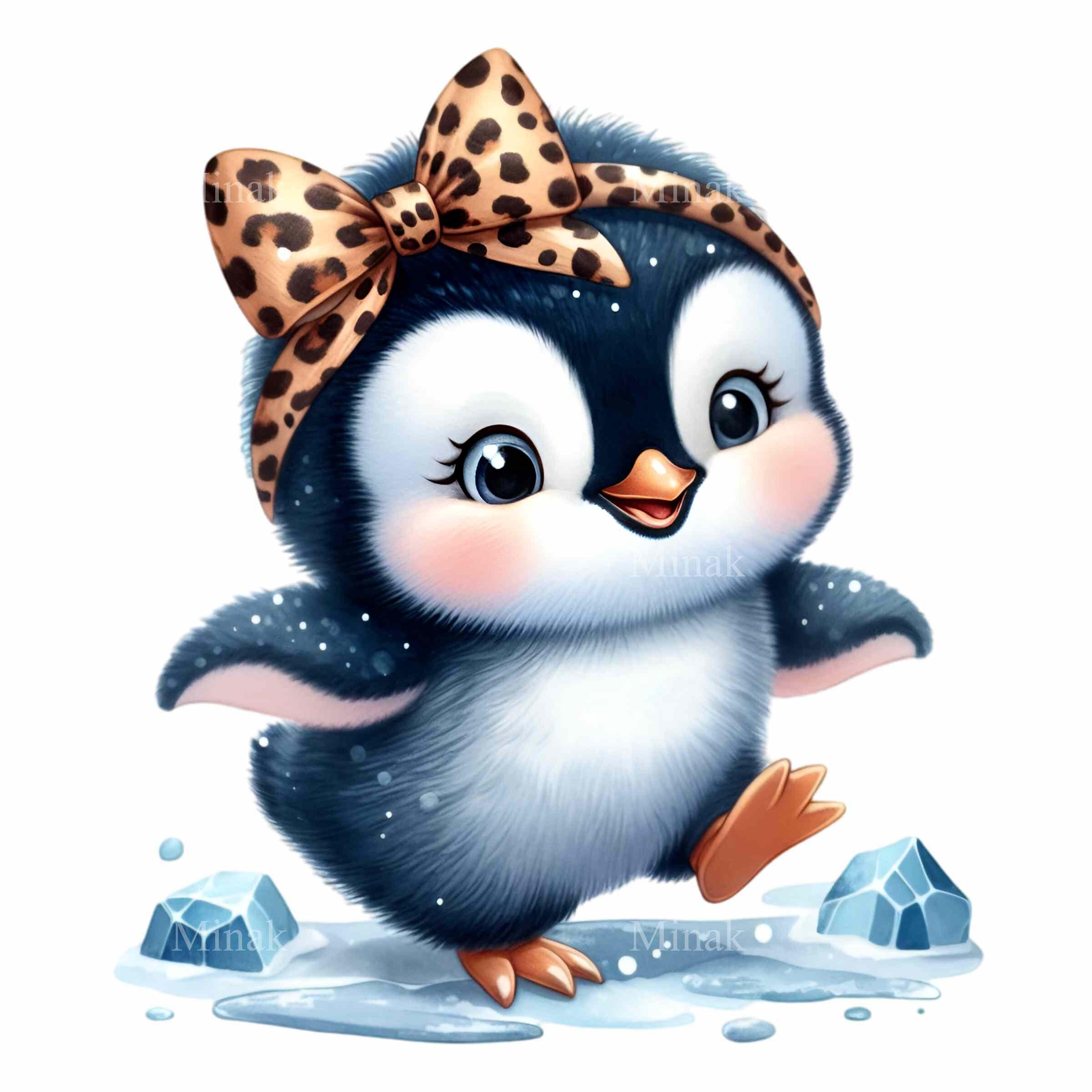12 PNG Fashion Penguin Clipart – Winter Animal Art for Kids Decor ...