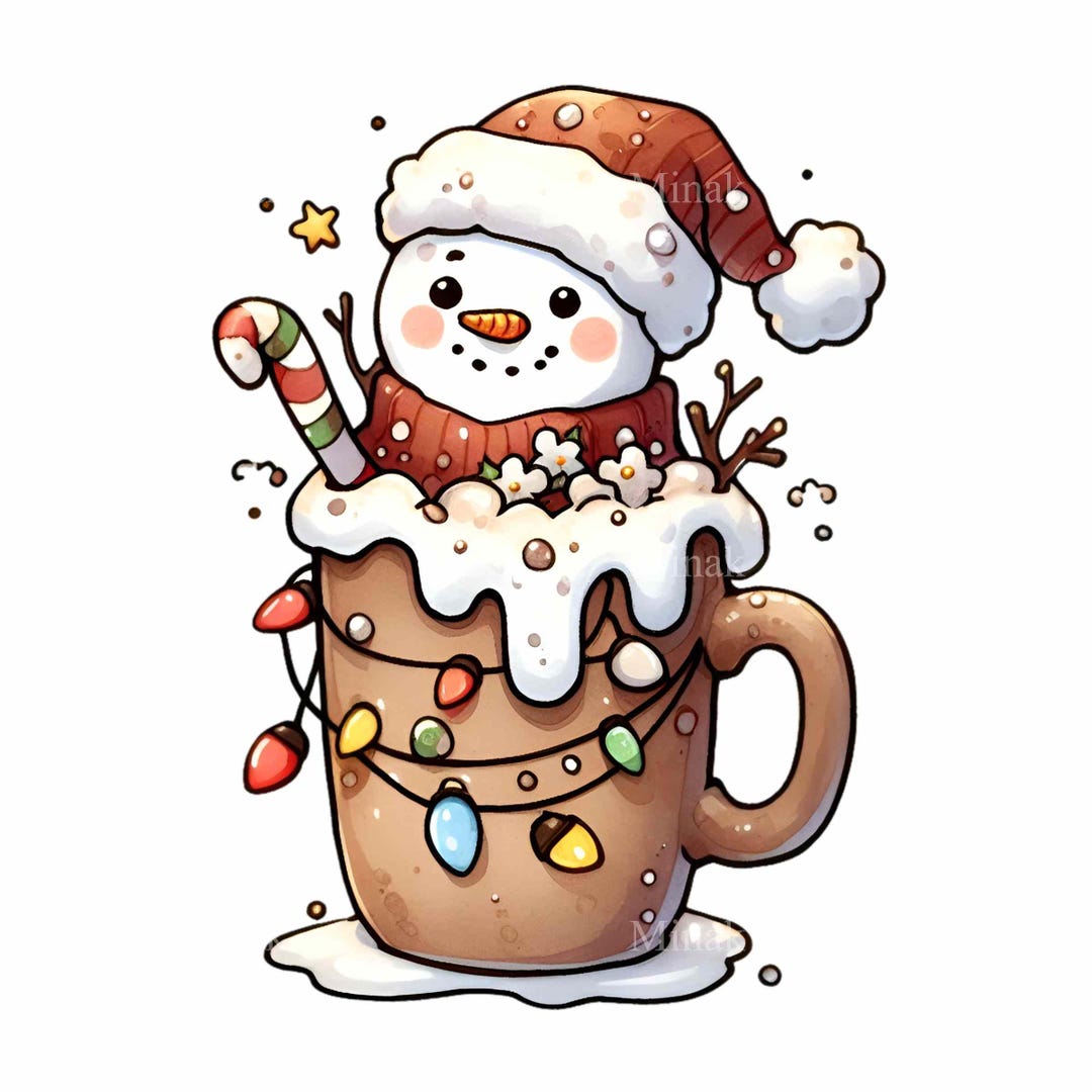 19 PNG Snowman in Cocoa Mug Clipart – Cute Christmas Hot Drink PNG ...