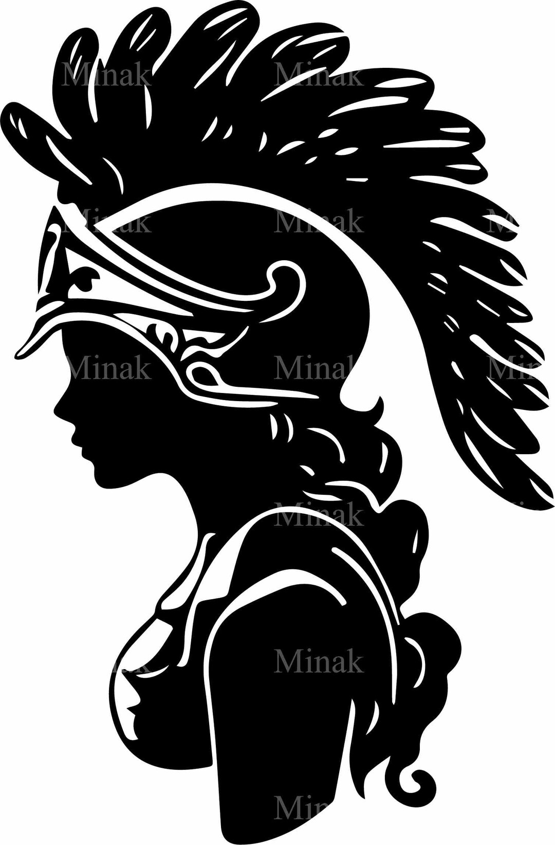 5 SVG Female Warrior SVG Cut File - Elegant Woman in Plumed Helmet With ...