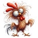 Funny Scruffy Rooster Clipart PNG - 10 Comical Cartoon Chicken With ...