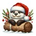 12 PNG Cute Otter With Santa Hat and Ornaments - Festive Christmas PNG ...