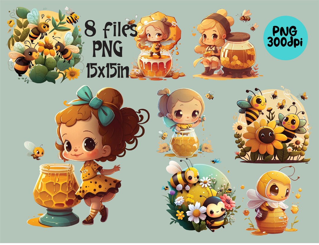 Bumble Bee Clipart Kids Sublimation Watercolor PNG - Etsy