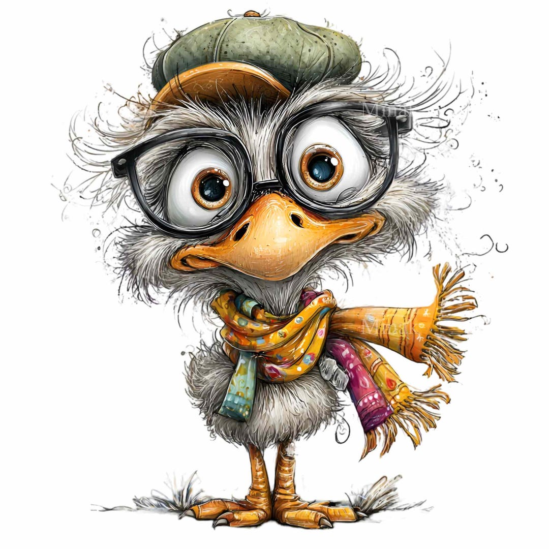 12 PNG Funny Cartoon Ostrich – Fall Bird PNG – Silly Animal With ...