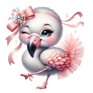 12 Cute Flamingo Clipart PNG, Whimsical Pink Flamingo Illustration ...