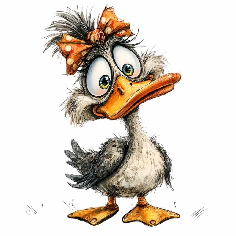 12 PNG Funny Duck Clipart – Quirky Animal Art for Kids Decor, Farmhouse ...