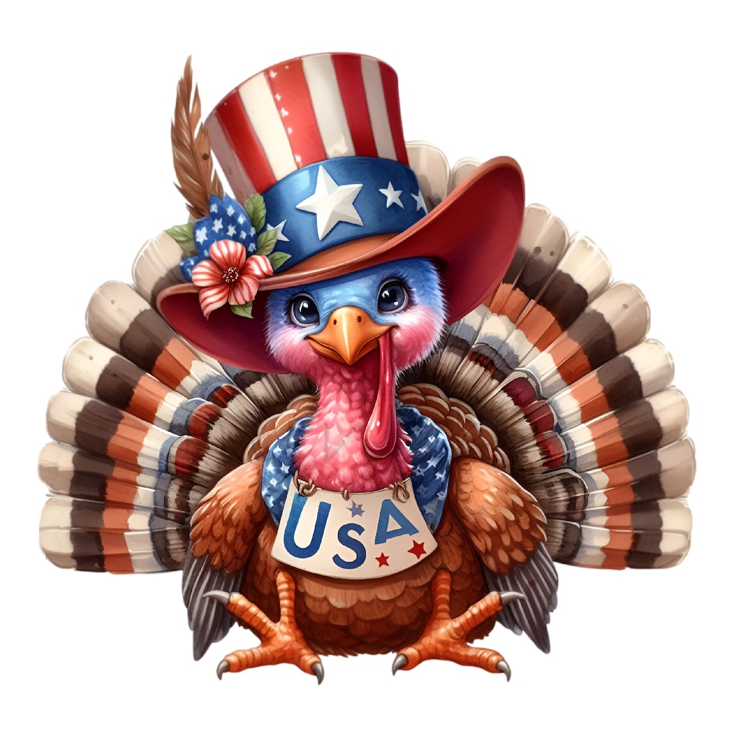 14 PNG Patriotic Turkey Clipart – USA PNG Illustration – 4th of July ...