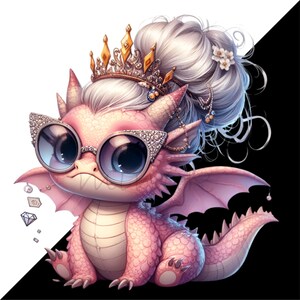 15 Princess Dragon PNG Clipart - Cute Fantasy Dragon With Tiara ...