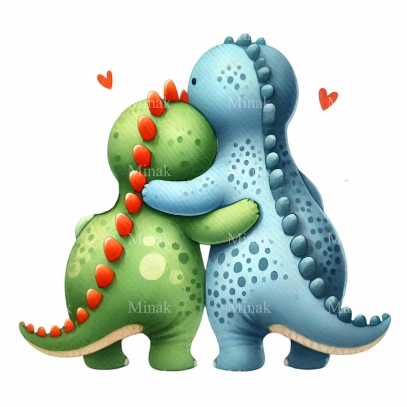 10 PNG Baby Dinosaur Clipart – Hugging Dino Illustration for Kids Decor ...