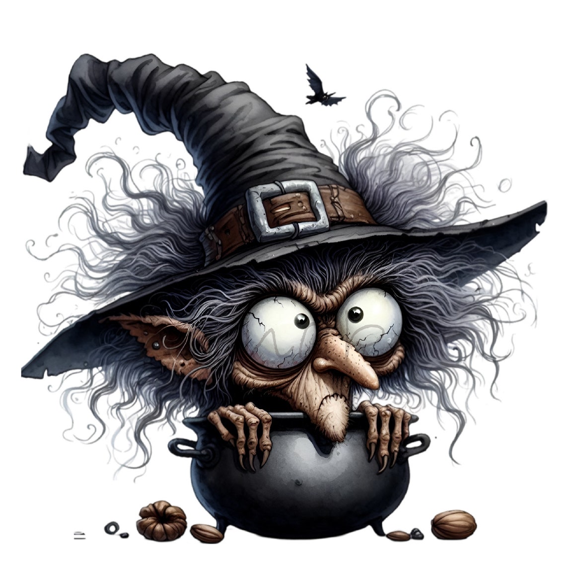 12 PNG Grumpy Witch Clipart, Halloween Cauldron Spooky Fantasy Gothic ...