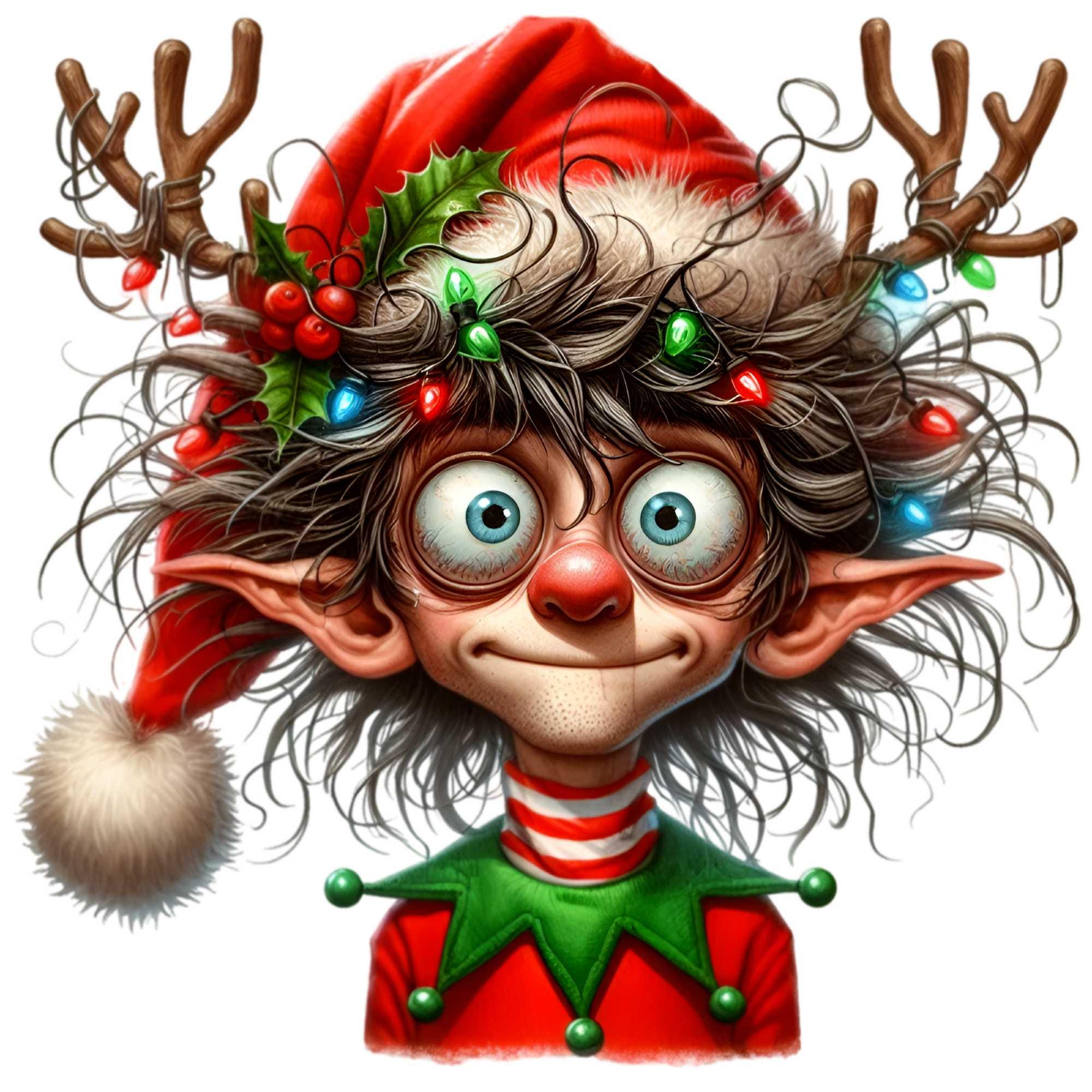 Quirky Christmas Elf Clipart PNG - 15 Hilarious Cartoon Elf With ...