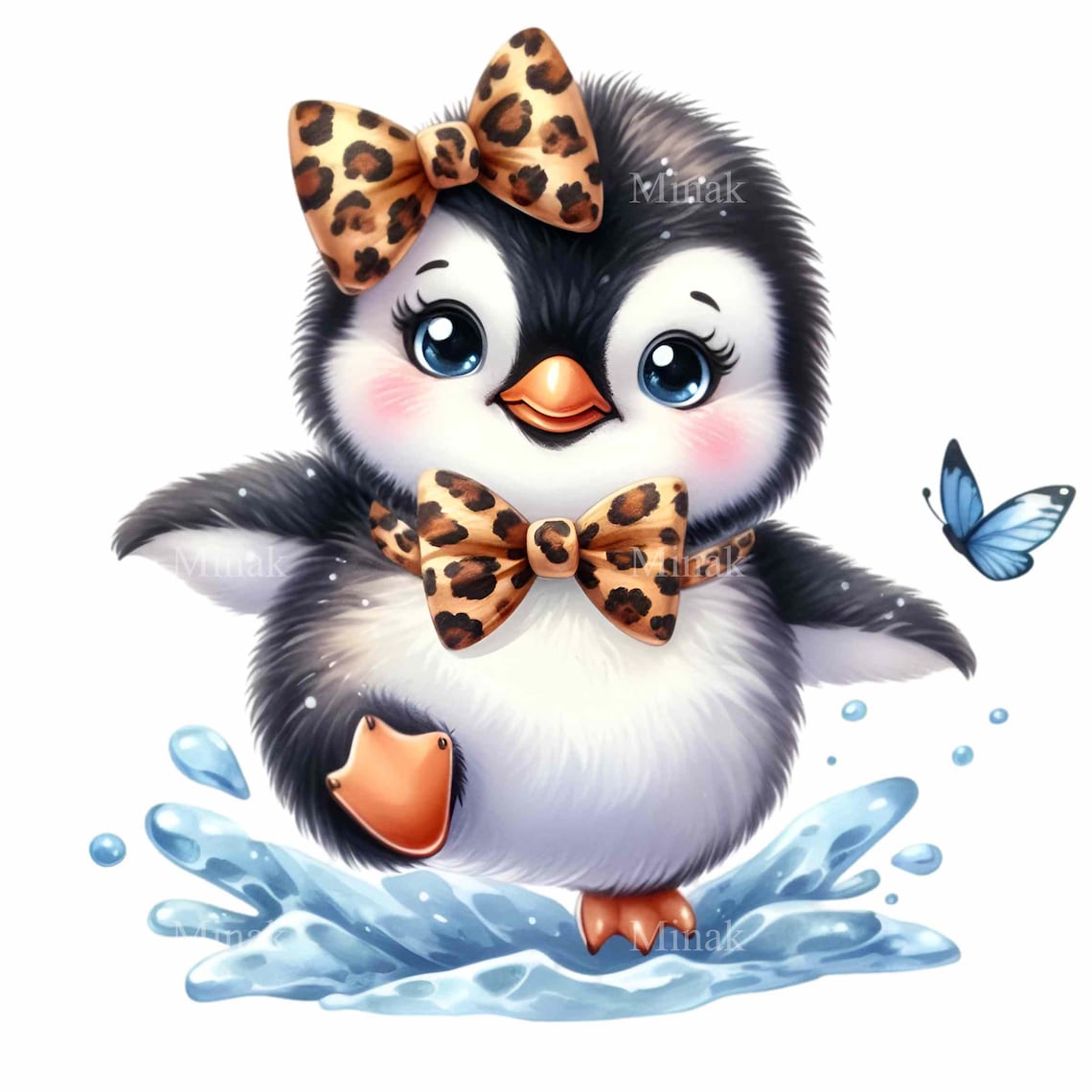 12 PNG Fashion Penguin Clipart – Winter Animal Art for Kids Decor ...