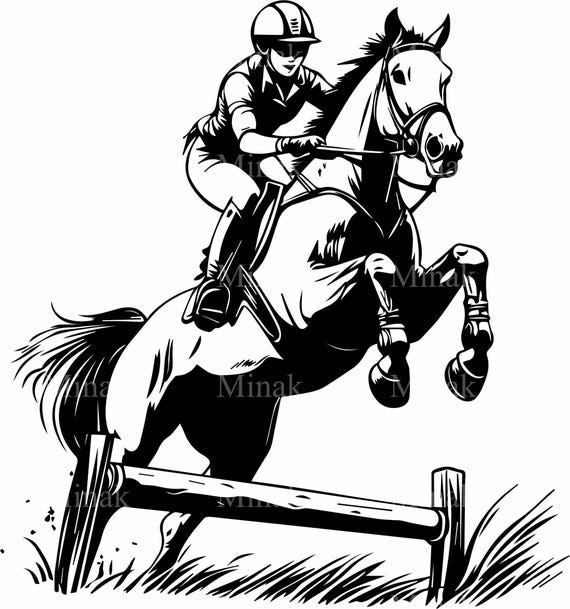 Silhouette Di Cavallo Che Salta Clip Art