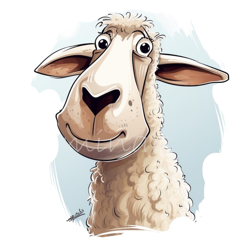 20 PNG Funny Sheep Clipart – Farm Animal Portrait Illustration, Wall ...