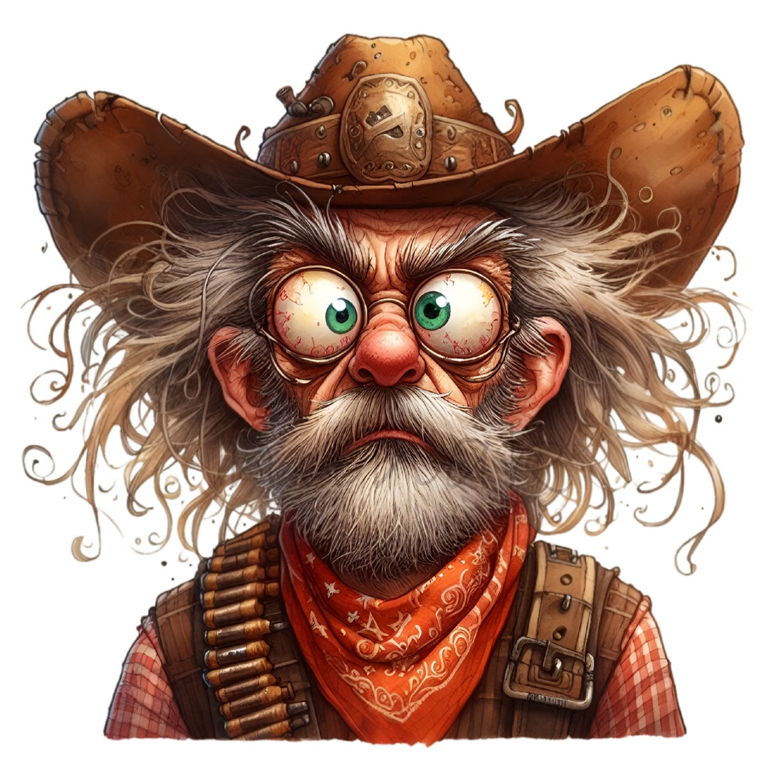 Funny Cowboy Old Man 14 PNG Comics Western Senior Elderly Grandpa ...