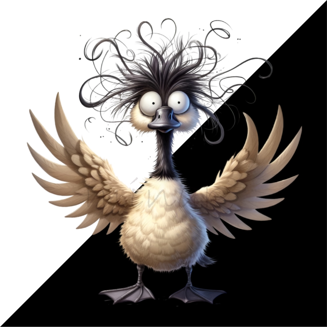 Goose Clipart, Funny Bird Clipart, 14 PNG Cute Canadian Goose Comics ...
