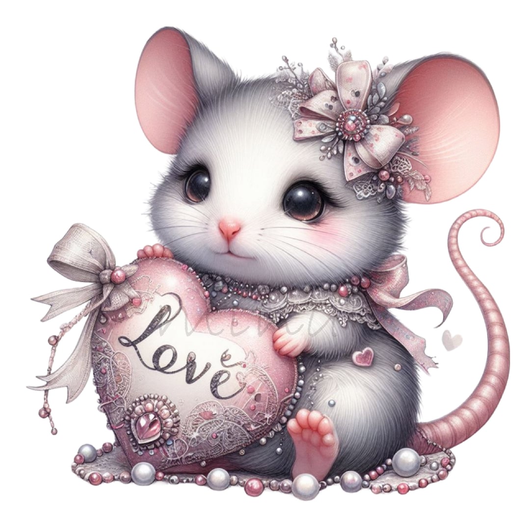 Mouse Clipart, Hearts Clipart, 10 PNG Valentine's Day Clip Art ...
