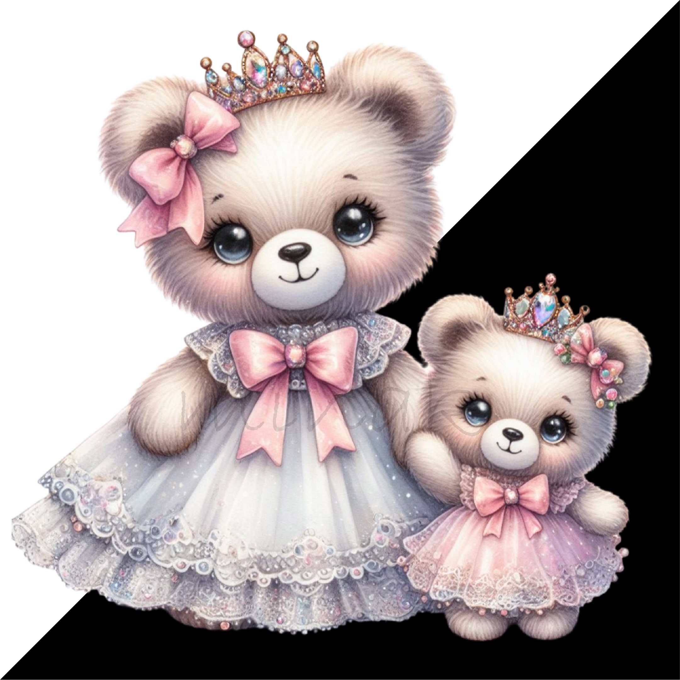 12 PNG Royal Baby Bear Clipart – Princess Illustration With Crown for ...