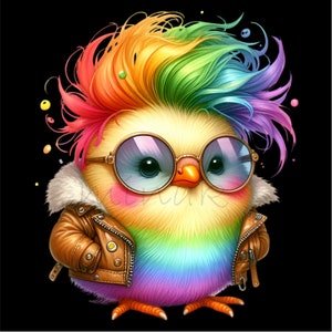 Rainbow Chick With Sunglasses Clipart 12 Fun and Quirky PNG for T ...