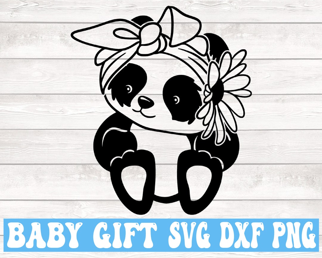 Panda Girl Svg,panda Flowers Svg,panda Bandana Svg,panda Birthday Svg ...