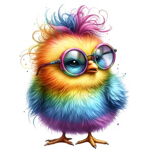 Rainbow Chick With Sunglasses Clipart 12 Fun and Quirky PNG for T ...