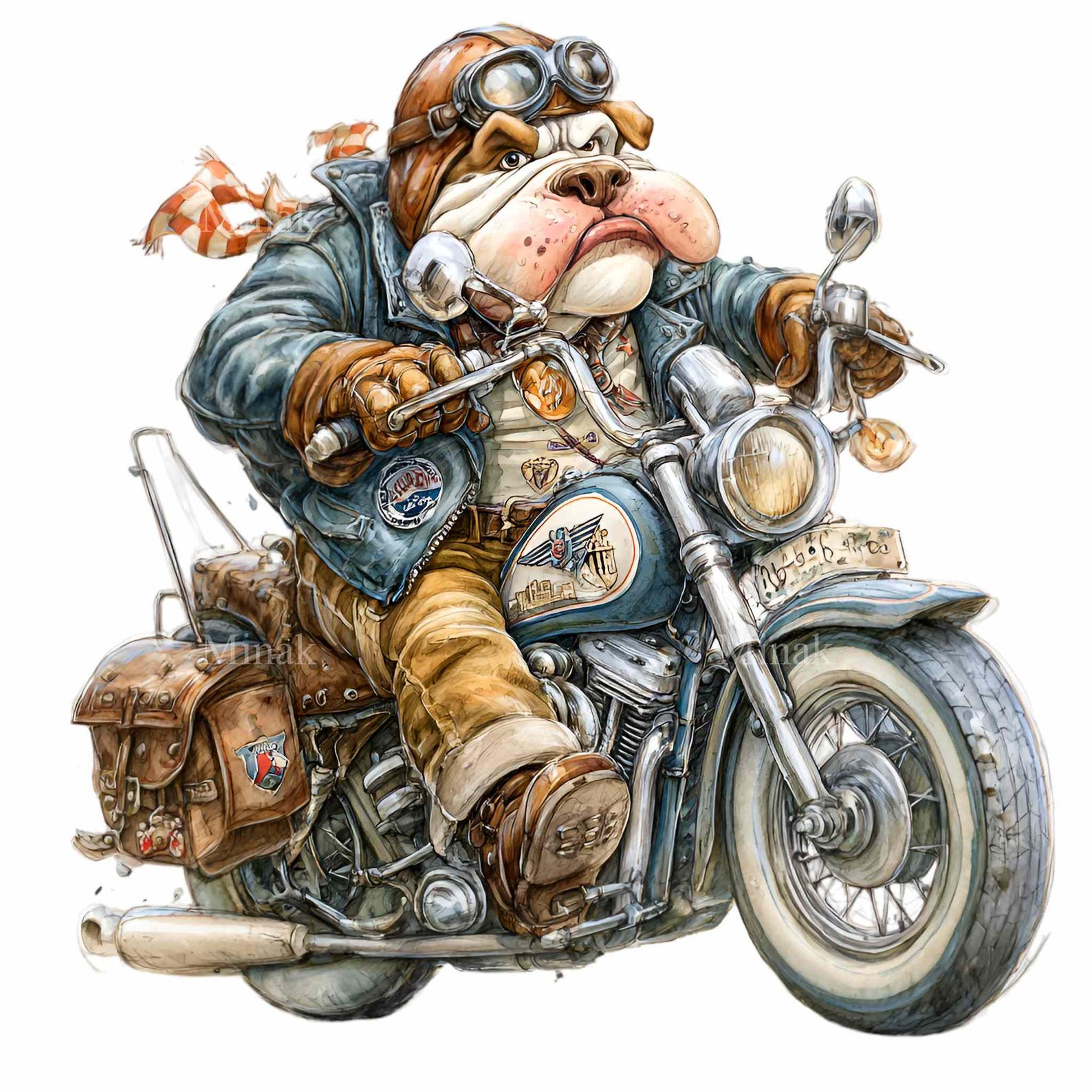 12 PNG Motorcycle Bulldog Clipart - Biker Dog PNG Digital Download for ...