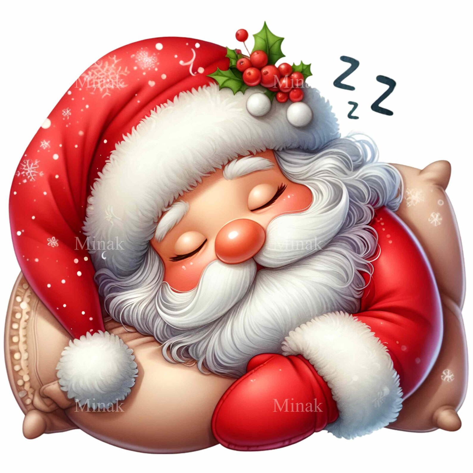 14 PNG Santa Nap – Sleeping Santa Clipart – Christmas PNG for Cards ...